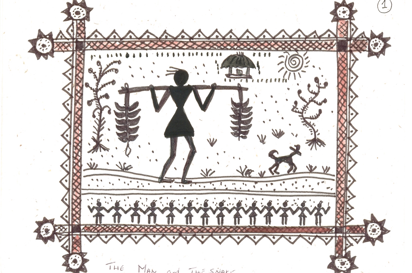 Saora Art: Tale of the Man and the Snake | Sahapedia