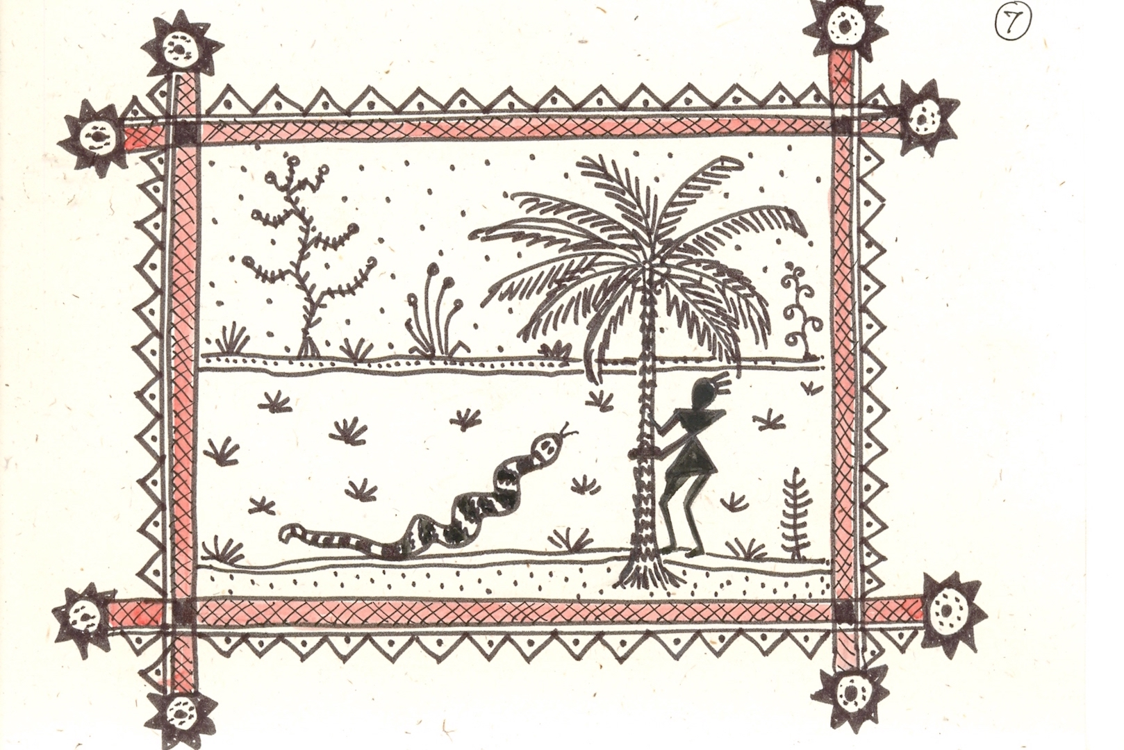 Saora Art: Tale of the Man and the Snake | Sahapedia