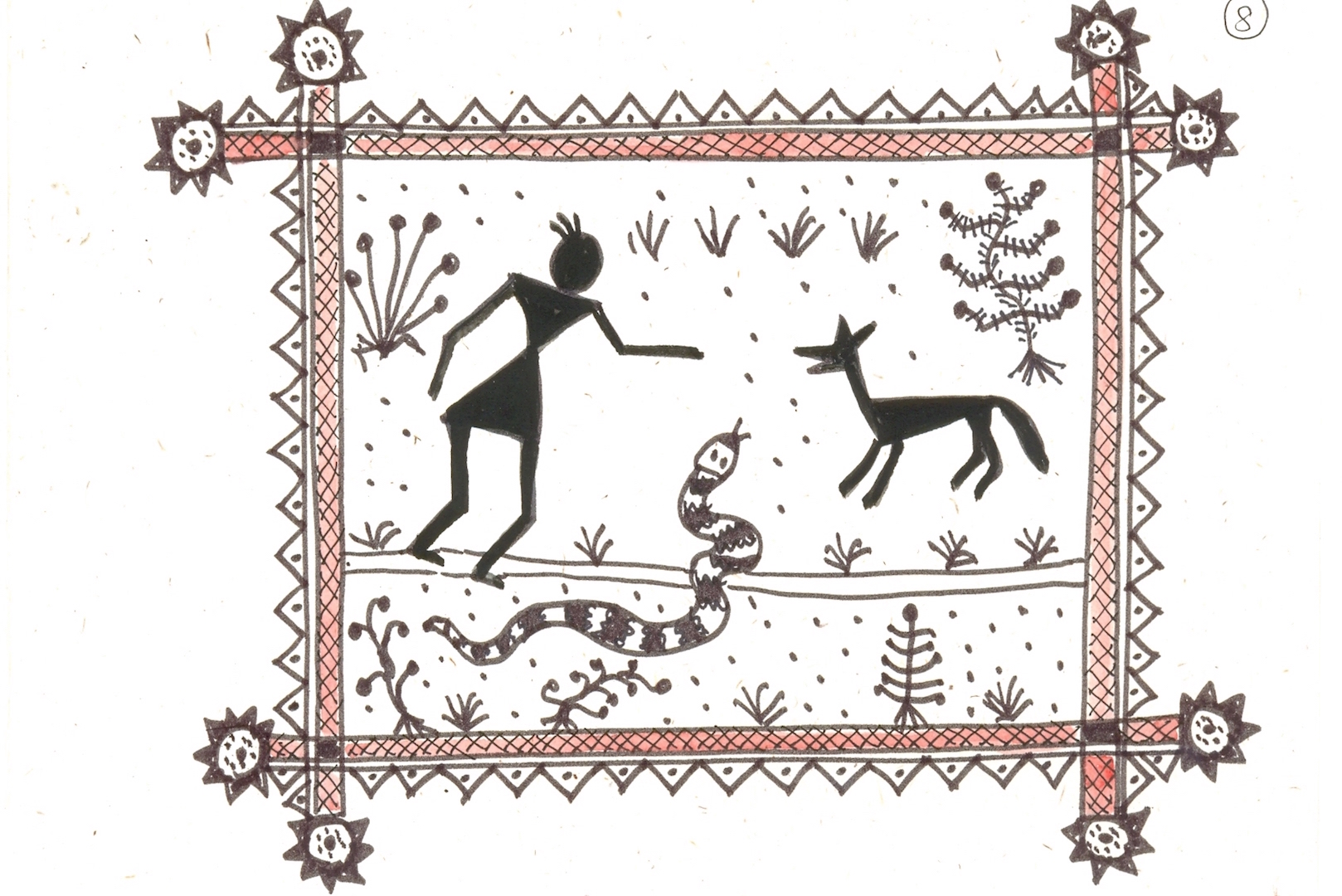 Saora Art: Tale of the Man and the Snake | Sahapedia