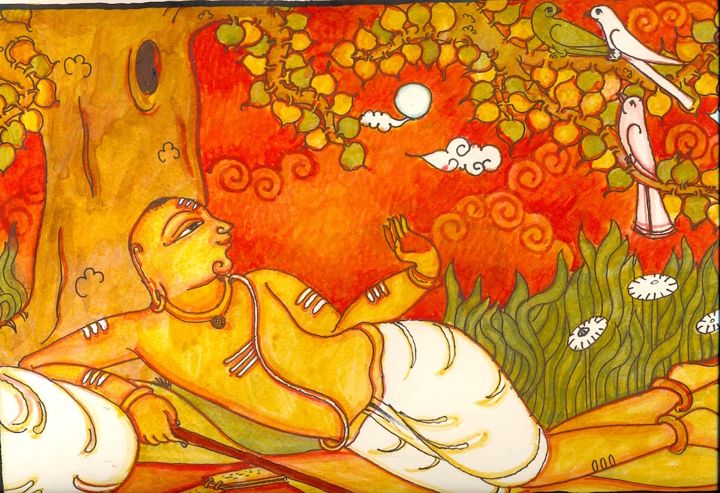 Kerala Mural Painting: Tale of Vararuchi and his Wife | Sahapedia