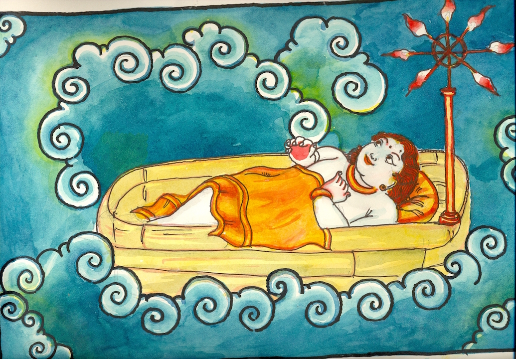 Kerala Mural Painting: Tale of Vararuchi and his Wife | Sahapedia