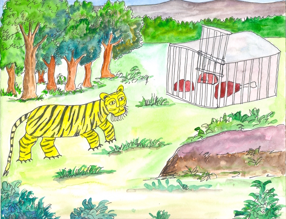 Bastar Painting: Tale of the Arrogant Tiger | Sahapedia