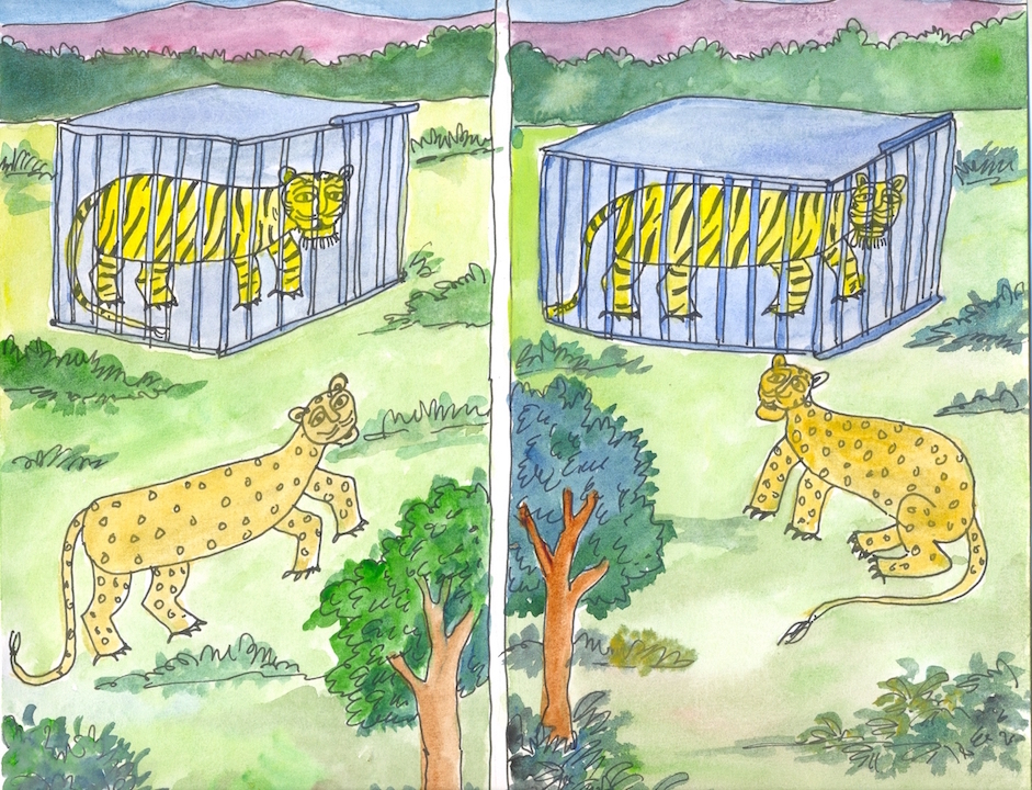 Bastar Painting: Tale of the Arrogant Tiger | Sahapedia