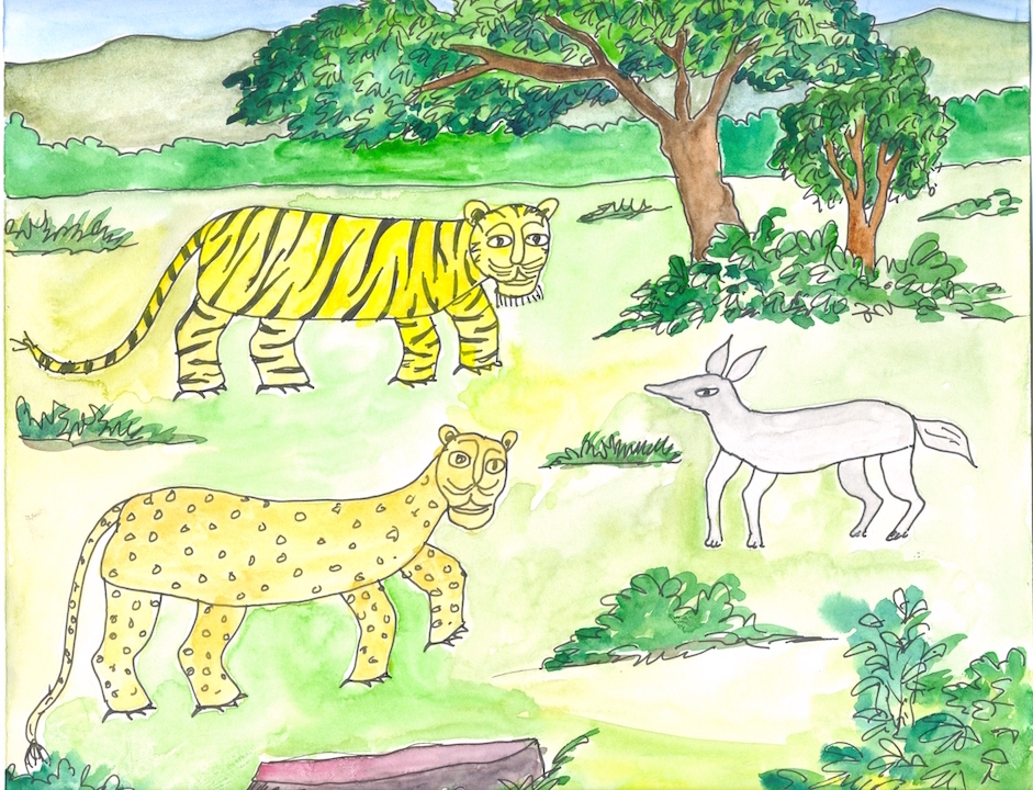 Bastar Painting: Tale of the Arrogant Tiger | Sahapedia