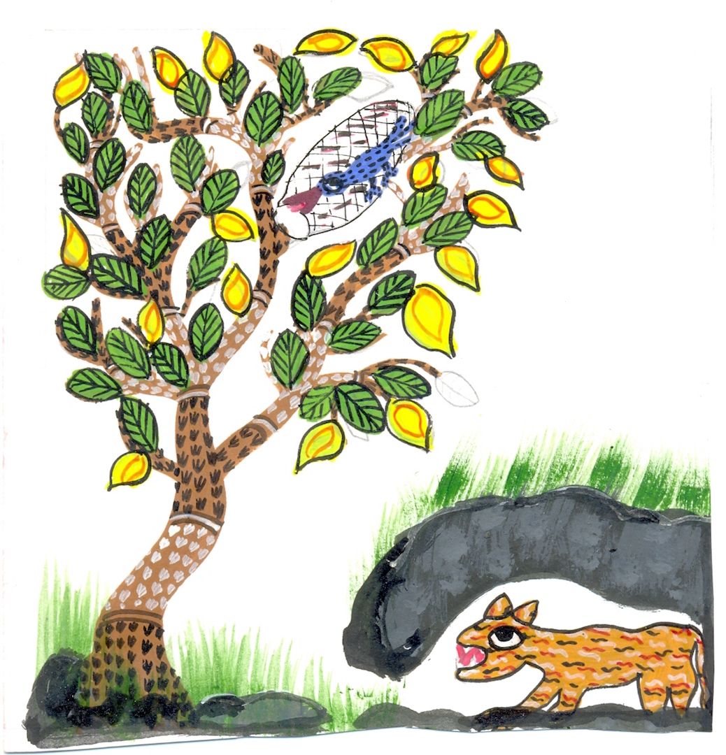 Gond: Tale of the Lion and the Crow | Sahapedia