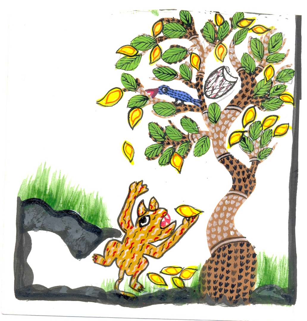 Gond: Tale of the Lion and the Crow | Sahapedia