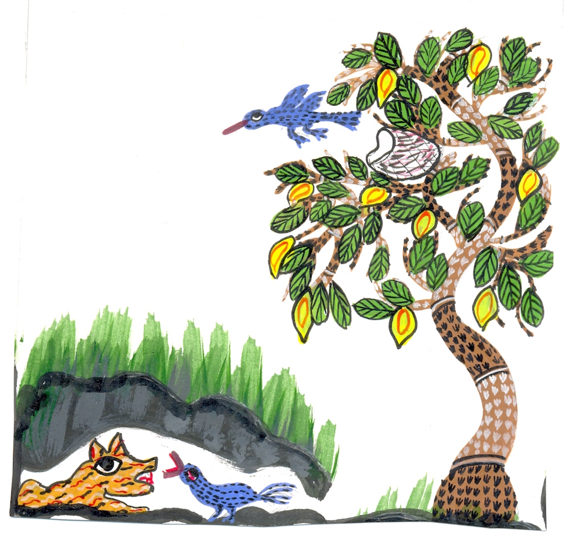 Gond: Tale of the Lion and the Crow | Sahapedia