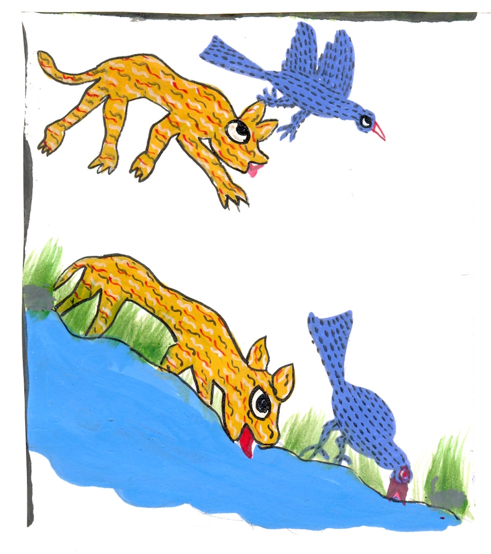 Gond: Tale of the Lion and the Crow | Sahapedia