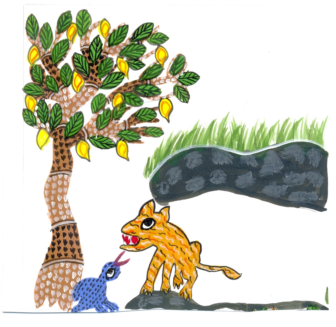 Gond: Tale of the Lion and the Crow | Sahapedia