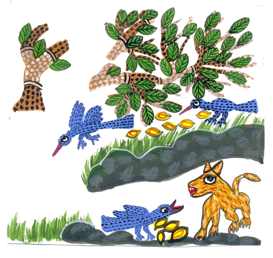 Gond: Tale of the Lion and the Crow | Sahapedia