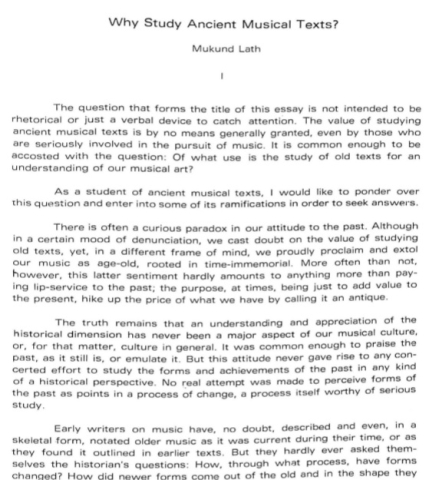 Why Study Ancient Musical Texts? | Sahapedia